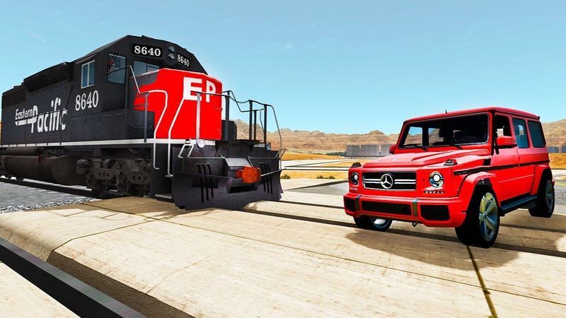 BeamNG 毁灭性的火车撞车