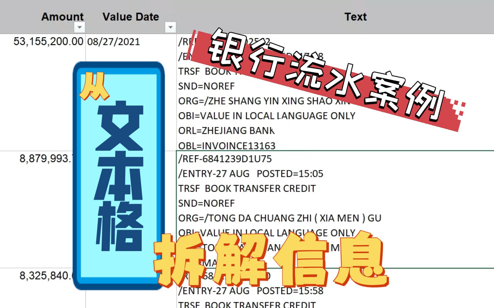 答疑32 | 银行流水信息都被合并在一个单元格里,如何精准拆分?
