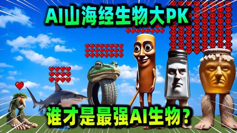 我的世界:AI山海经生物大PK,谁能克服重重关卡达到终点