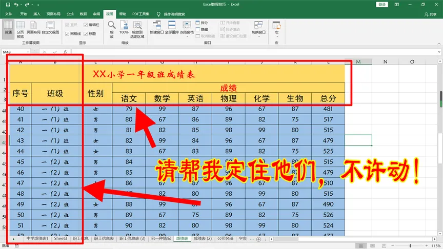 Excel滚动表格表头不见了，来回翻动很麻烦，教你一招定住表头