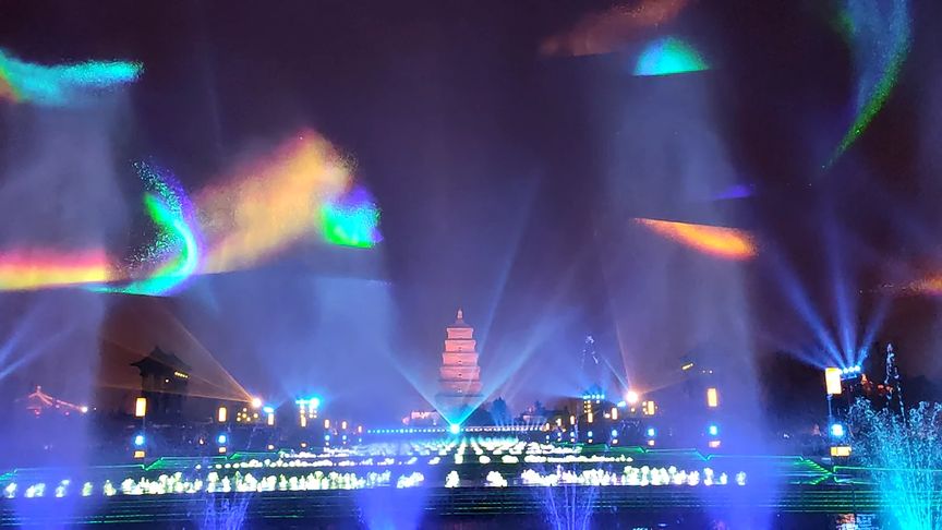大雁塔音乐喷泉,穿越历史的光影艺术