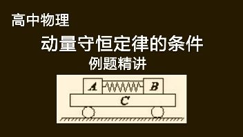 【高中物理】动量守恒定律的条件 例题精讲