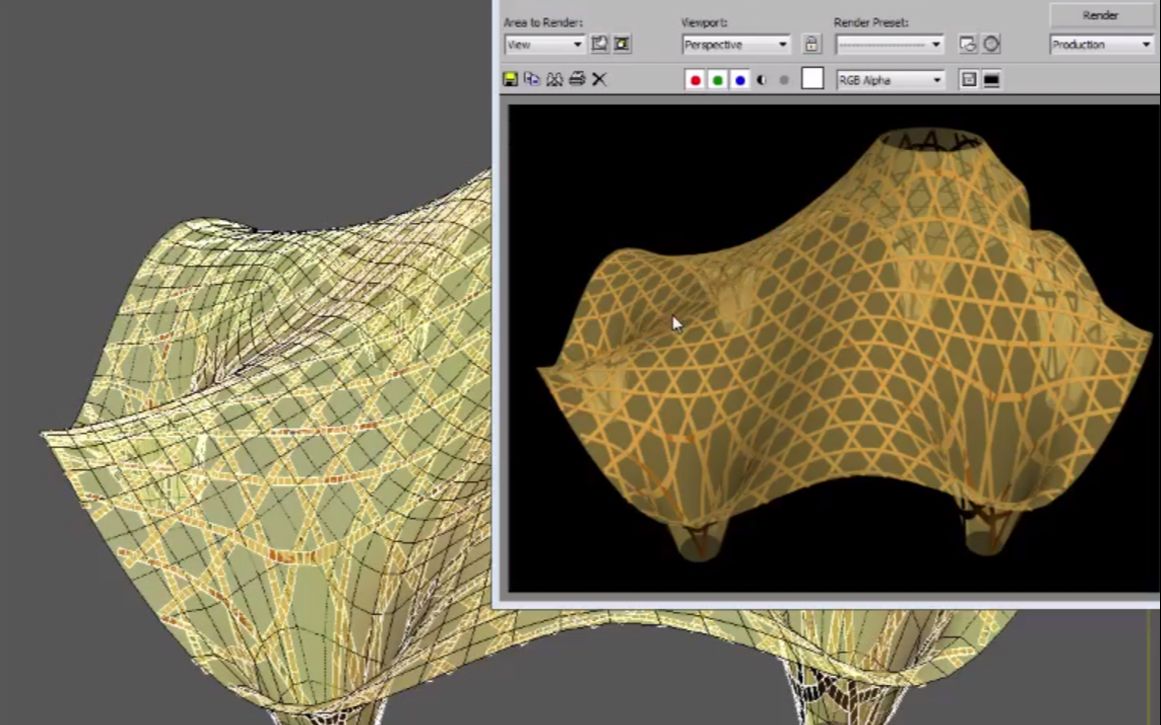 【模型】异形建筑六角形编织