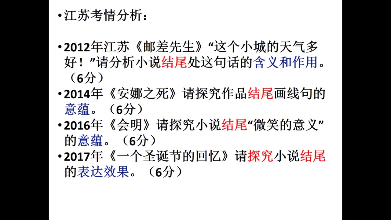 明德中学 高三语文 探究小说结尾的表达效果-曹全吉