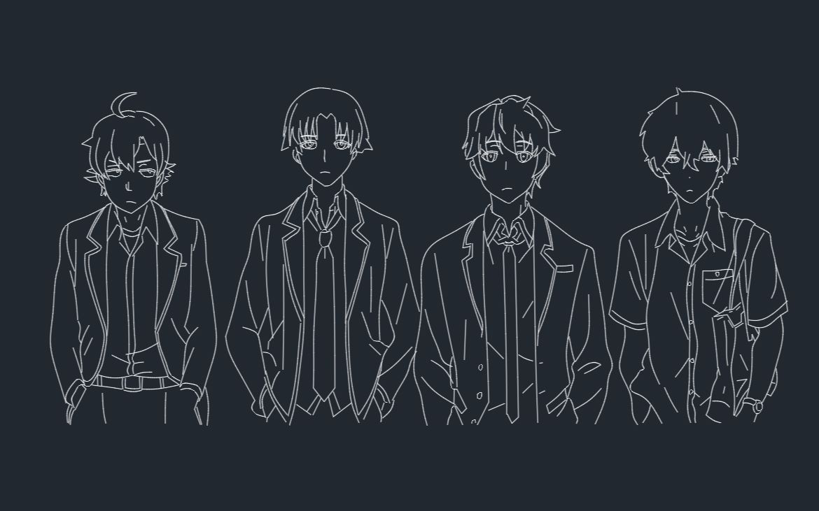 校园四霸。CAD描图。