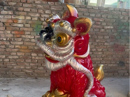 舞狮雕塑:收到客户的手办小样,按照手办模型扫描出模型图,一比一制作...