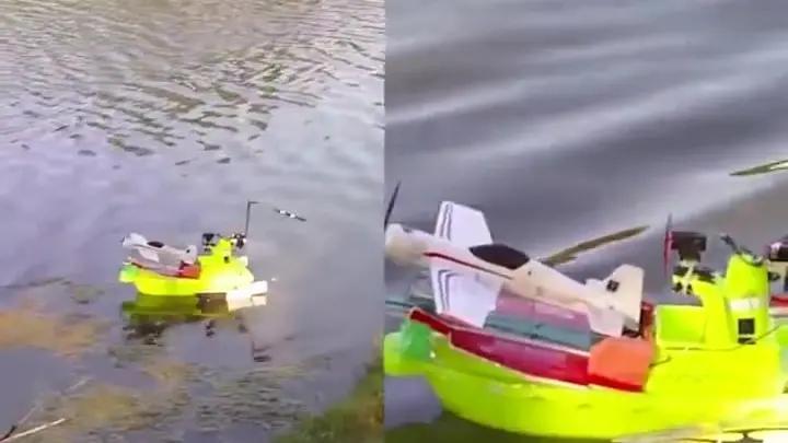 遥控模型飞机,在遥控模型船上起飞