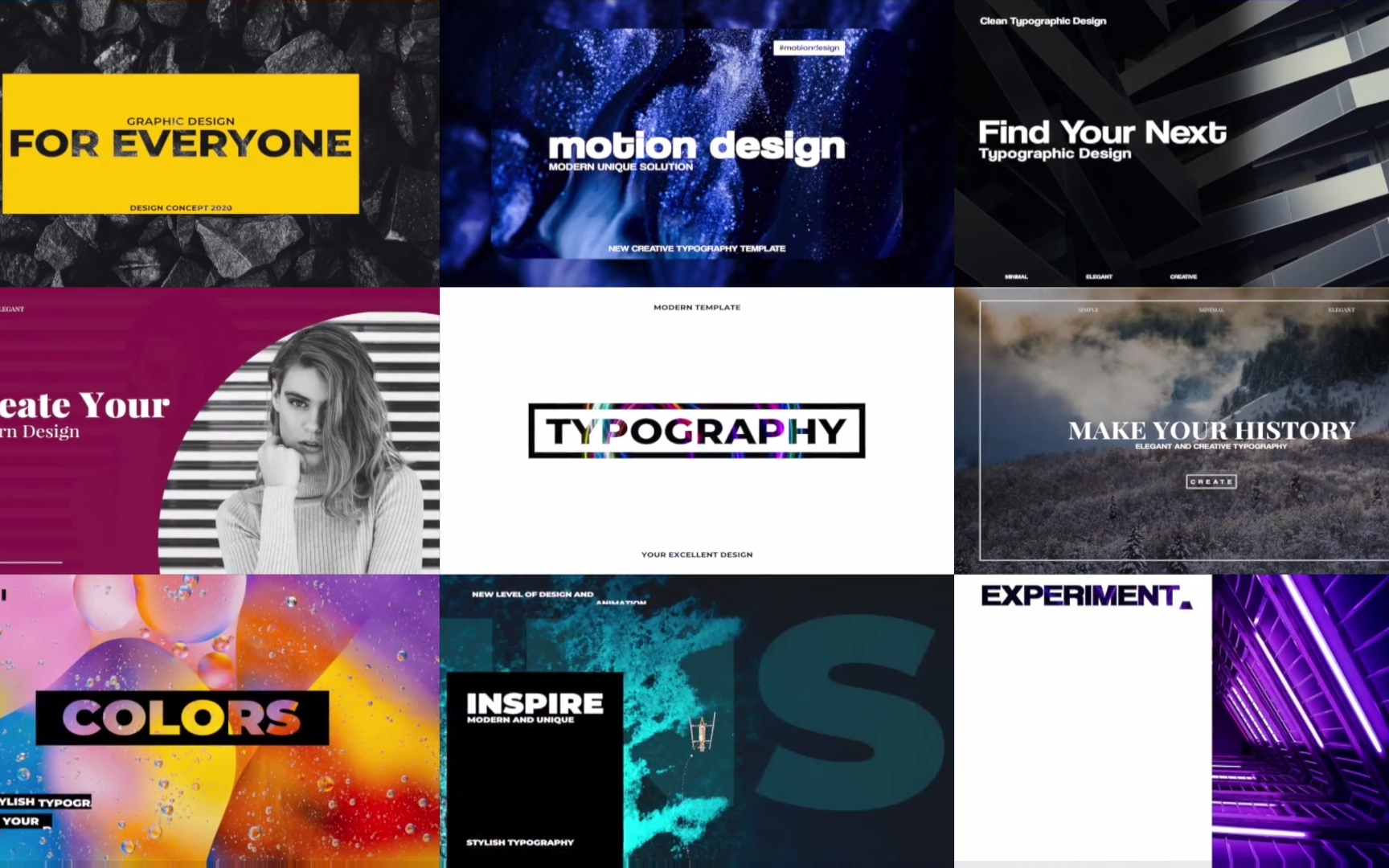 FCPX模板-艺术海报封面模板动态艺术排版模板产品促销视频模板人物...