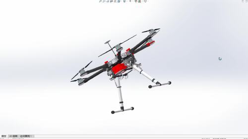 大疆DJI900六轴无人机三维建模图纸