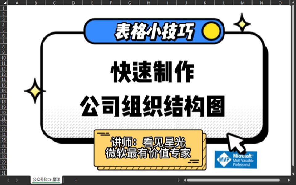 2分钟,使用Excel快速制作公司组织架构图
