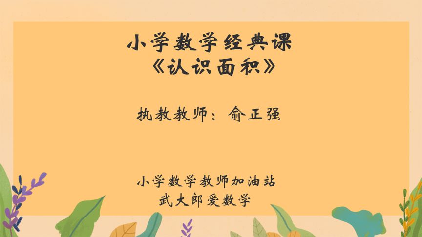 小学数学公开课:H8.《认识面积》俞正强