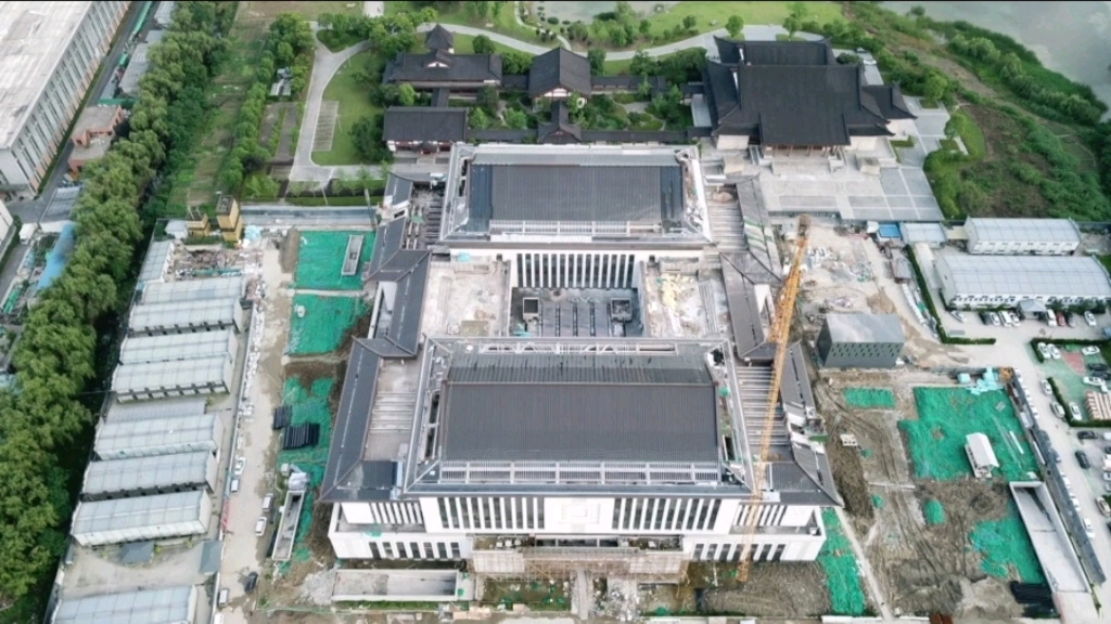 #航拍#浙江大学紫金港西区图书馆(档案馆)在建中