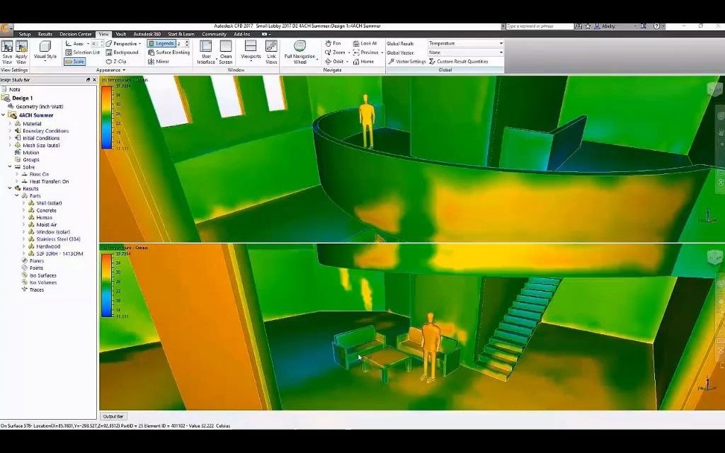 Revit导入Simulation CFD进行温度与风流分析
