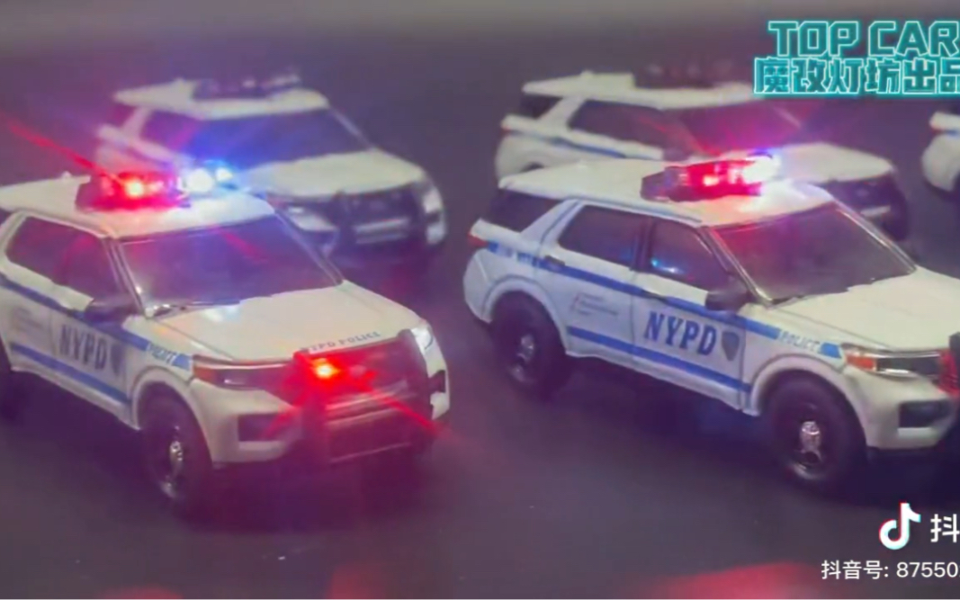 1/64 绿光Greenlight纽约警局NYPD福特探险者警车模型灯光改造完成...
