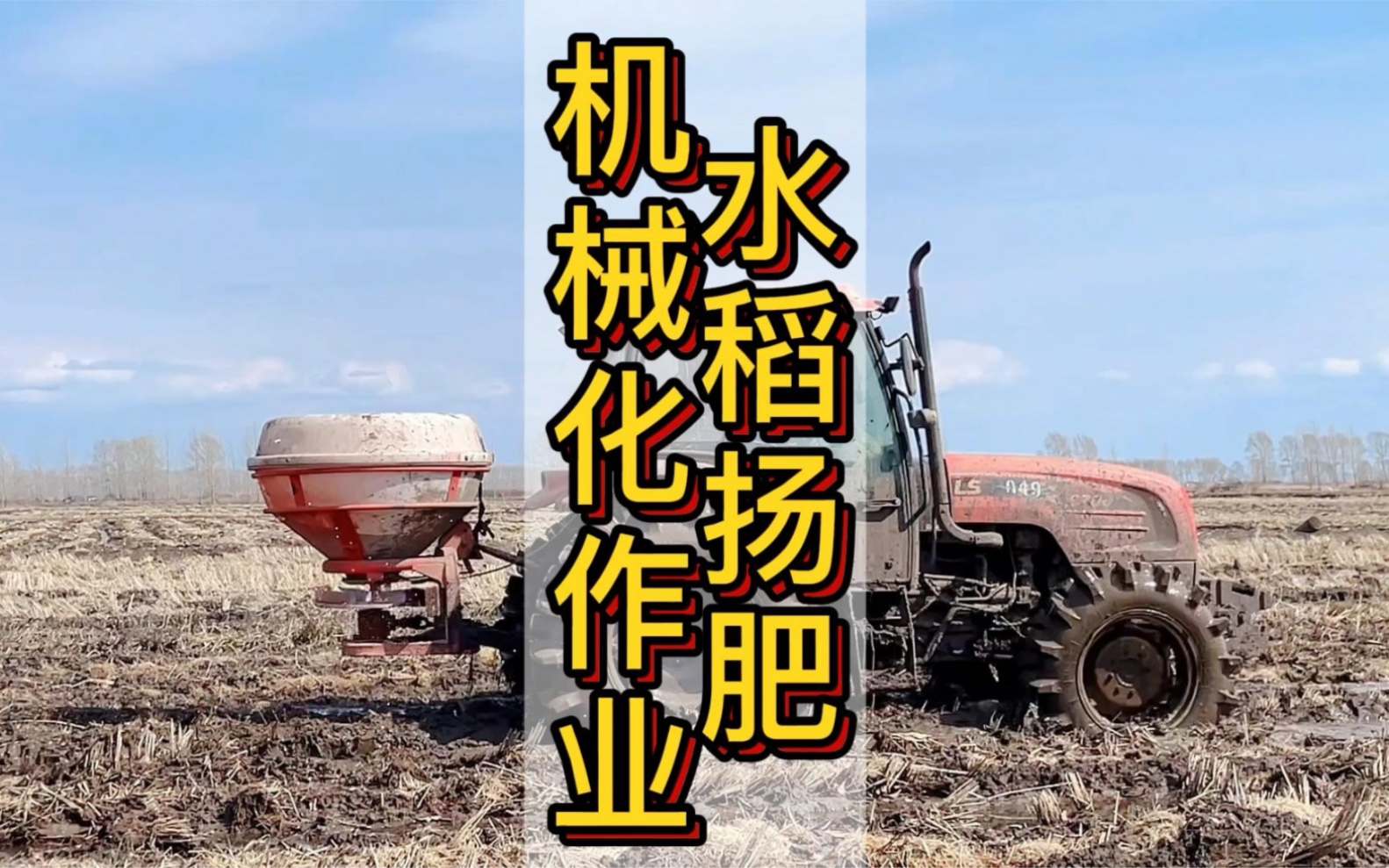 东北水稻机械化作业~水稻扬肥。你们吃的东北大米就是这么种的
