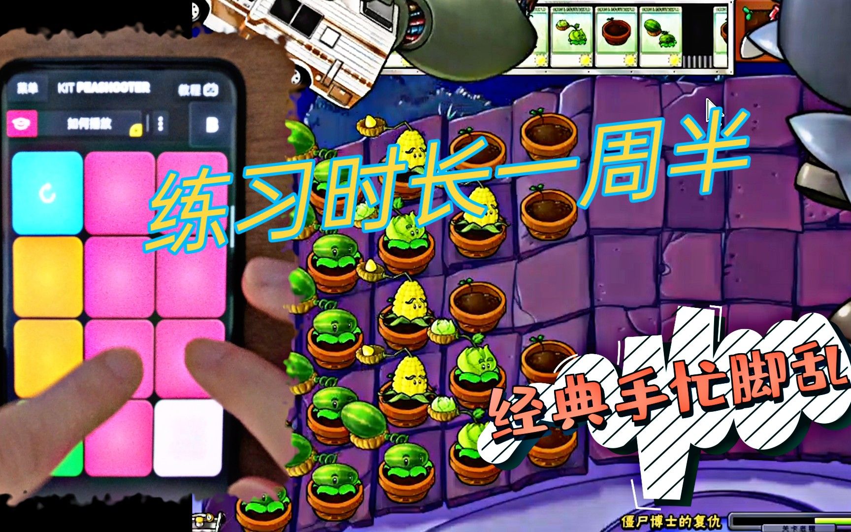 【经 典 手 忙 脚 乱】用自己演奏的bgm配上僵王僵尸关卡,可带劲啦