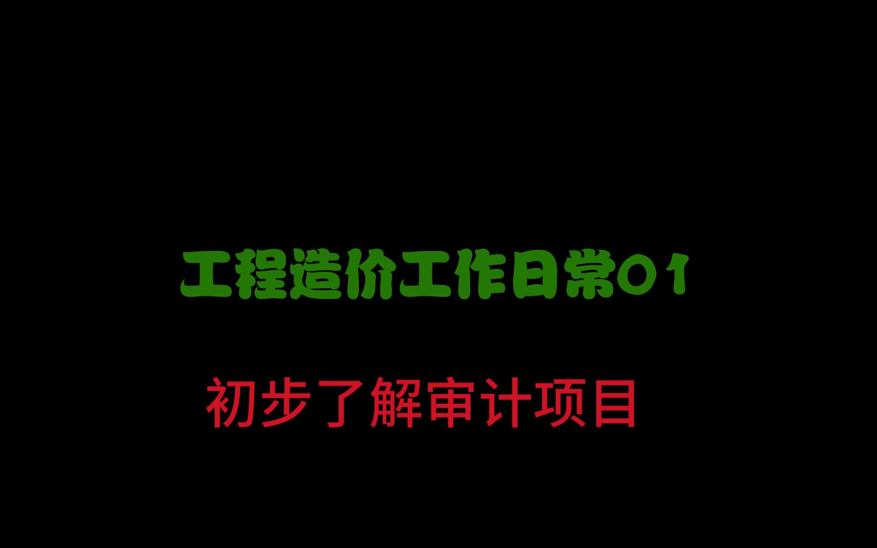 工程造价工作日常01-初步了解审计项目