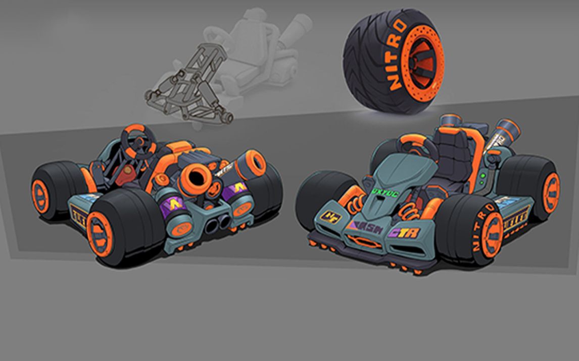 【3d max】炫酷卡通车建模,快上车!