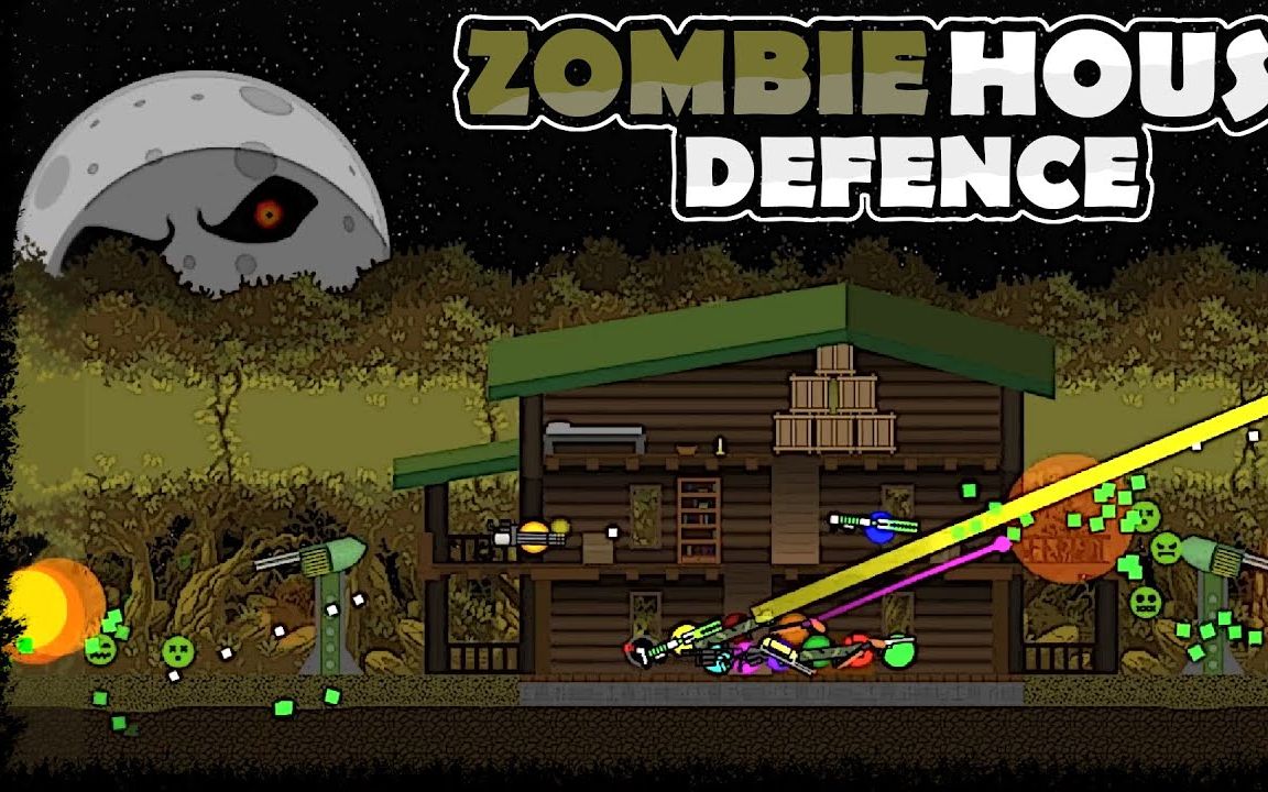【Algodoo】旧屋塔防 - Zombie House Defence