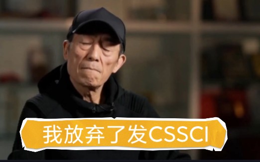 【4K博士生emo】我放弃了发CSSCI