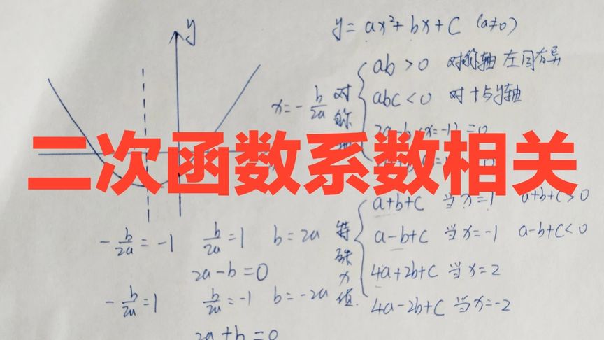 二次函数系数问题,仔细看看,包你学会
