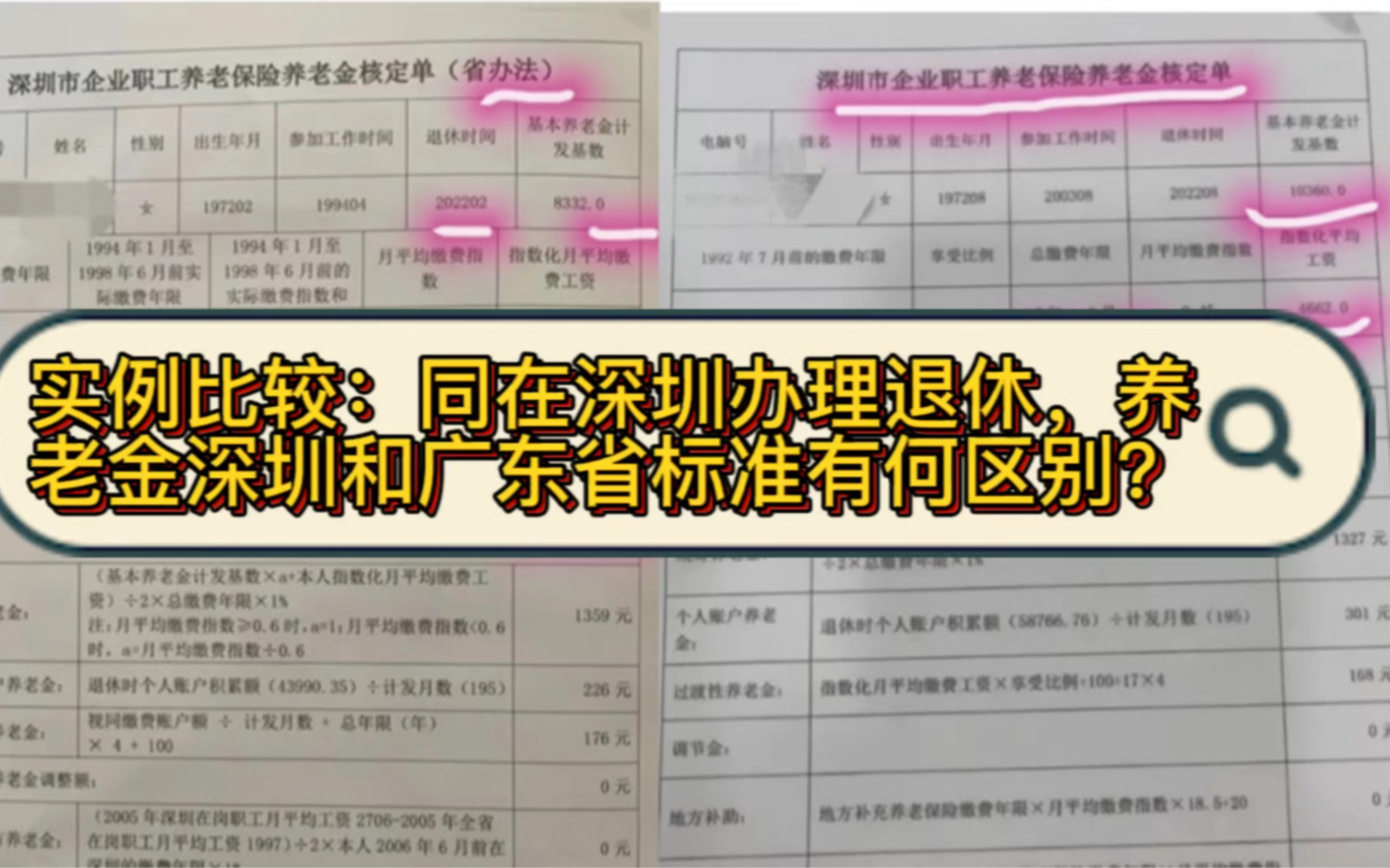 实例比较:同样在深圳办理退休,深圳标准养老金待遇和广东省标准待遇...