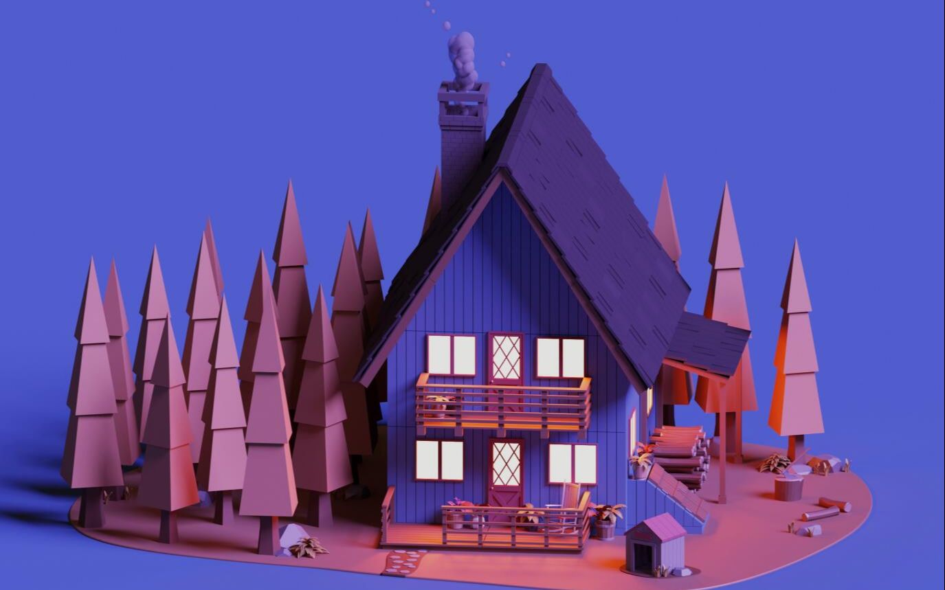 〖场景建模〗3Dmax建模卡通森林小屋