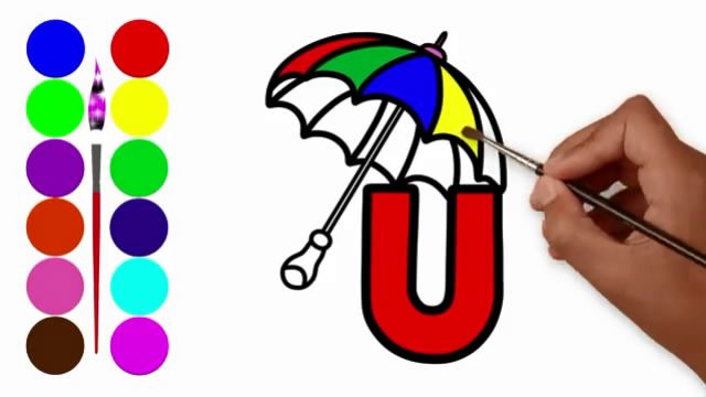 亲子简笔画:小伞字母表画画