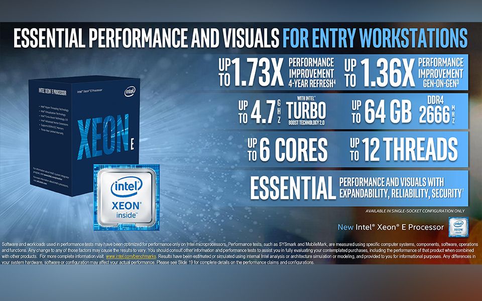 强调单线程性能!Intel正式推出最新的Xeon E-2100系列处理器