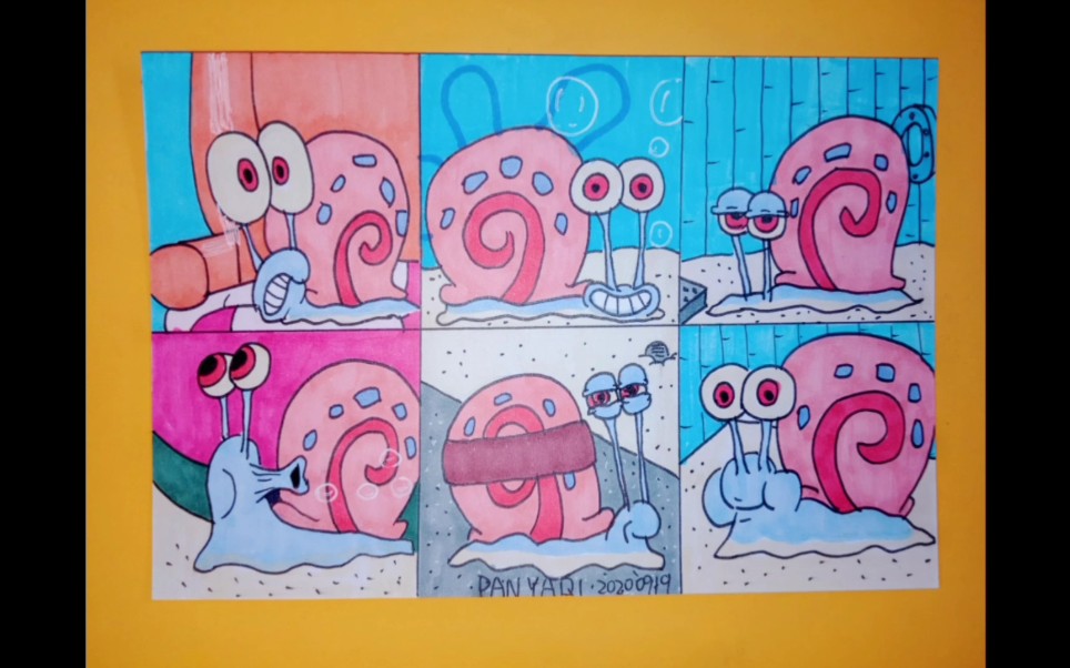 马克笔手绘,海绵宝宝之小蜗(完整版)