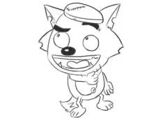 儿童绘画动画片《喜羊羊与灰太狼》中的灰太狼动漫卡通简笔画绘画教程