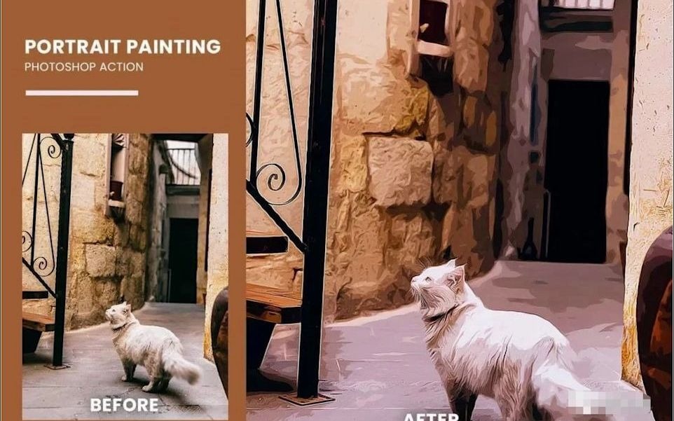 手绘油画质感的photoshop动作预设