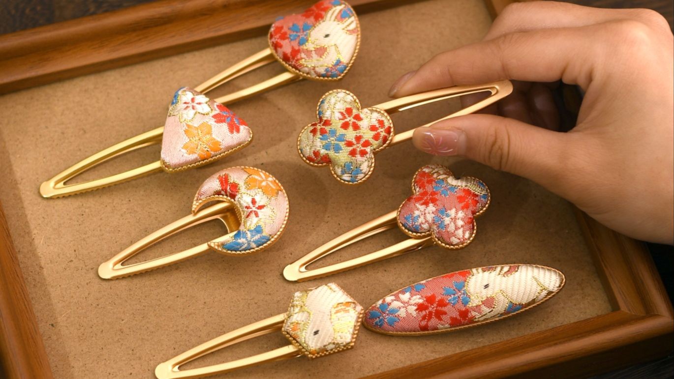 DIY织锦发夹/非遗织锦/活动手工/闺蜜礼物/母亲礼物/宋锦