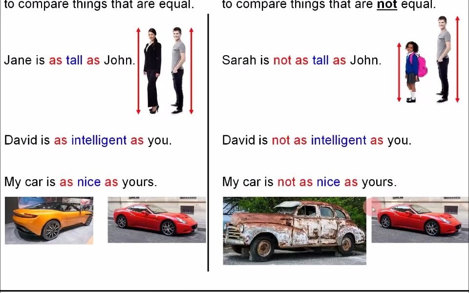 As引导的对比用法详解Comparing things with AS English grammar class