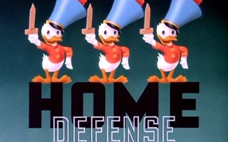 迪士尼动画唐老鸭保卫家园 Home Defense.1943.重制版标题卡第一版