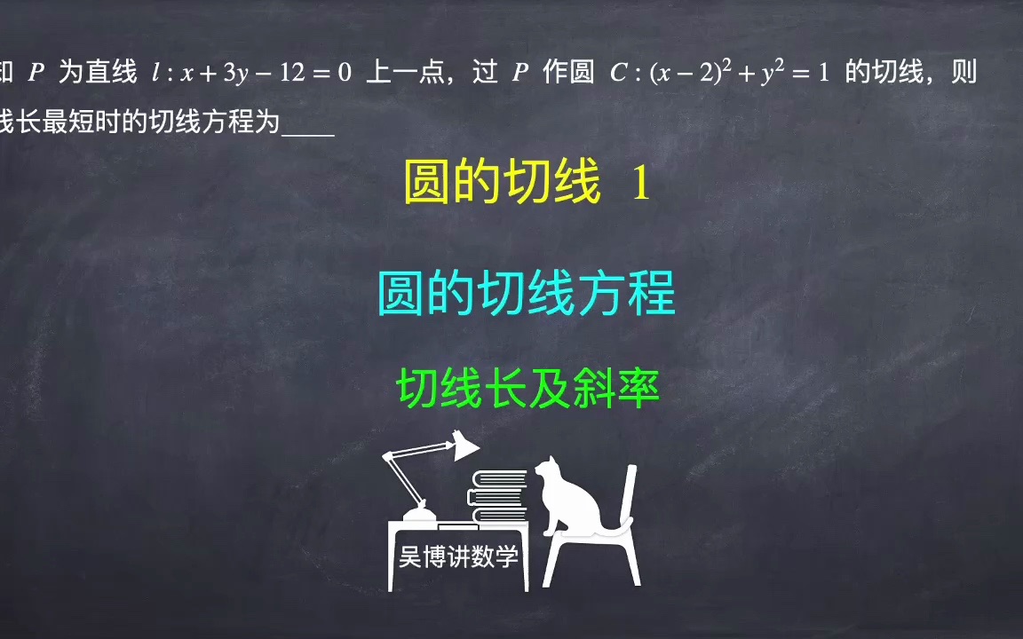 高中数学170:圆的切线方程