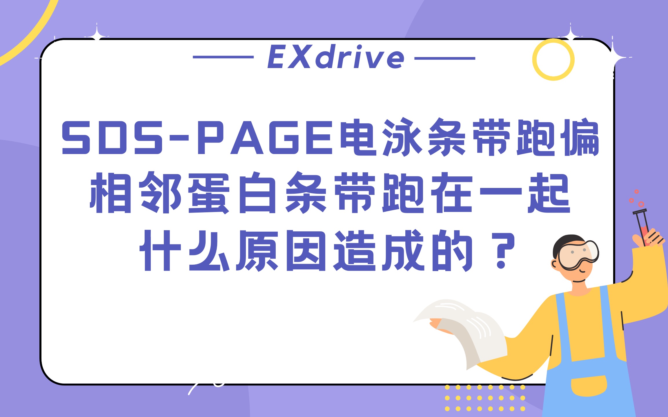 SDS-PAGE电泳条带跑偏了,相邻蛋白条带跑在一起了,什么原因造成的?