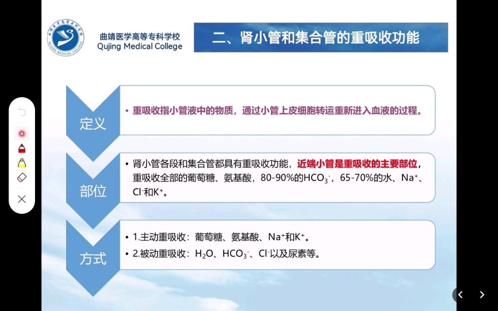 肾小管集合管的重吸收及分泌