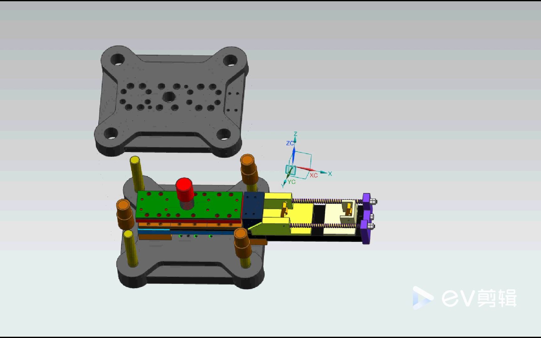 3D设计大赛-带有自动送料机构的连续冲裁模设计——电位器盖的模拟...