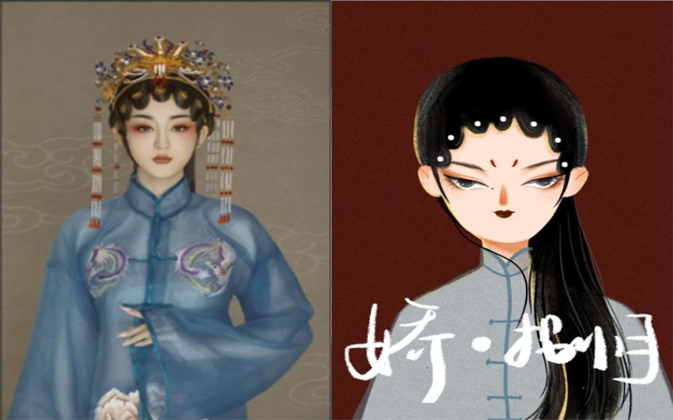 【商业插画】插画版古风小姐姐 从线稿到上色再到添加元素,你看懂了...