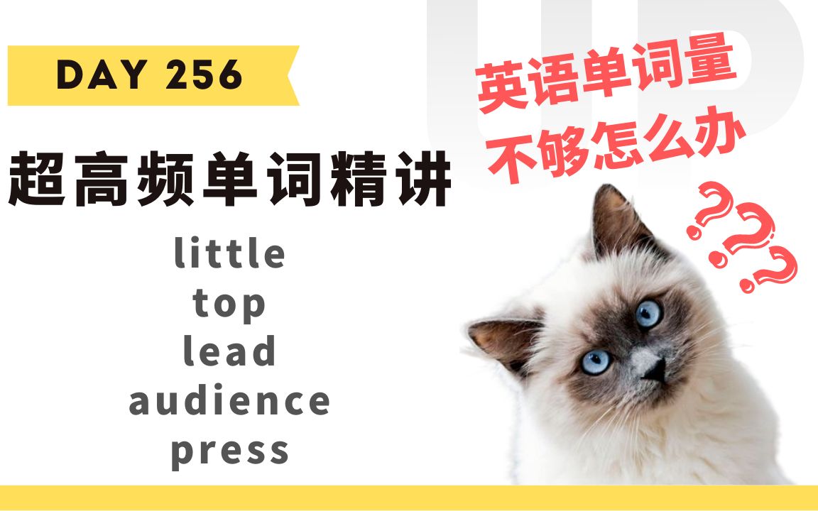 【学英语】十分钟掌握必背单词Day 256:little, top, lead, audience, press