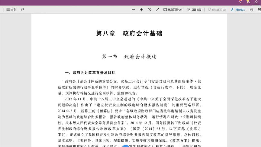 初级实务手把手P258--第八章要不要学(政府会计体系)