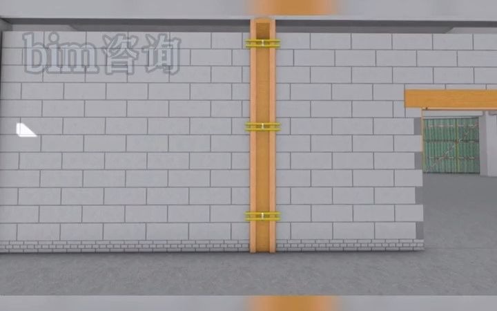 二次结构构造柱施工bim 施工动画 工程人 施工 bim咨询