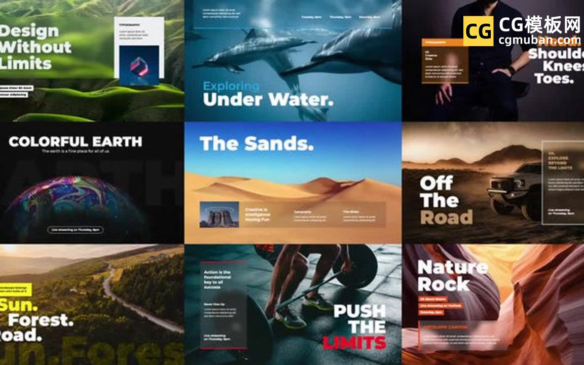 FCPX幻灯片 企业宣传业务介绍商业旅行视频半透明标题排版侧边栏