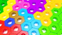 用塑料螺栓和几何拼图认识颜色和图形