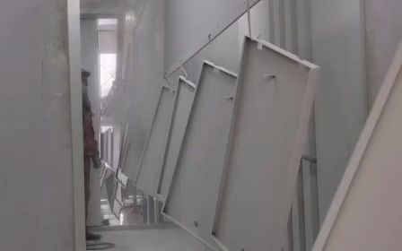 潍坊特固大型自动喷涂设备 江苏电器喷塑设备 喷塑流水线PP板喷粉室