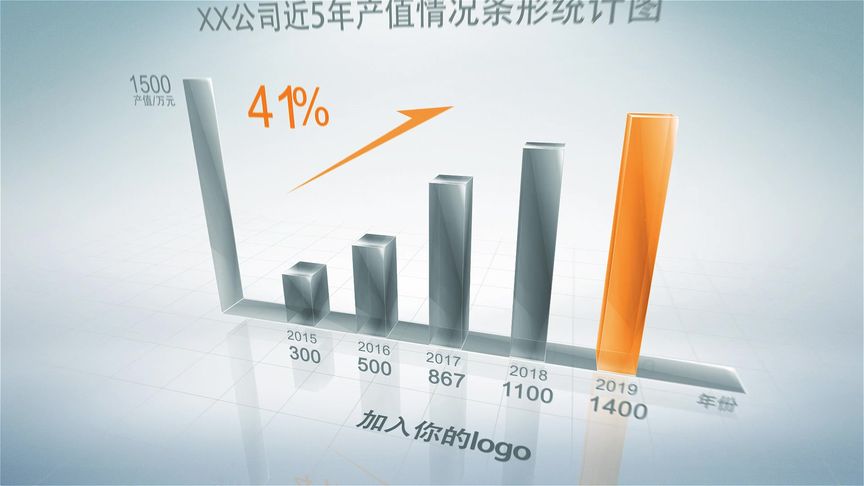 21-条形信息图表数据统计动画效果视频制作-AE模板,数据随便改!