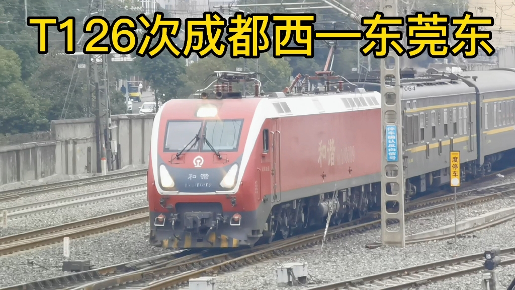 T126成都西到东莞东单向停靠十堰火车站,春运襄渝铁路上王牌列车