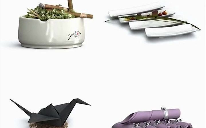 C4D MAX 3DS FBX OBJ装饰品艺术品室工艺品钟表挂件三维模型