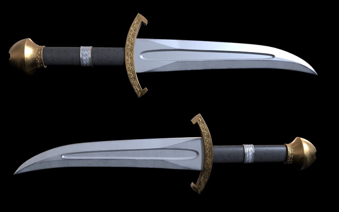 3dmax场景武器建模教程:一节课全流程还原一把真正的匕首!